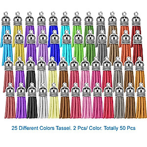 Selizo 100Pcs Key Chain Rings Bulk with Tassel for Tassel Keychain