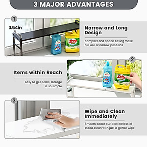 WOCHUANGSI 1pcs Small Narrow Tall Shelf for Windowsill Kitchen Organizer Window Sill Plant Shelf Stackable Shelves Bathroom Sill Thin Shelves for Narrow Spaces Counter Top Racks