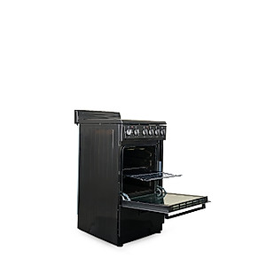 Premium Levella PRE2027GB 20 in Freestanding Electric Range with 4 Coil Burners and 2.2 Cu. Ft. Single Oven Capacity with Lower Storage Drawer in Black