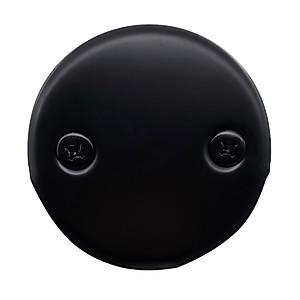 Westbrass 597244-62 White 1-1/2" Tubular Pull & Drain Bath Waste Drain Kit with 2-Hole Overflow Faceplate, Matte Black