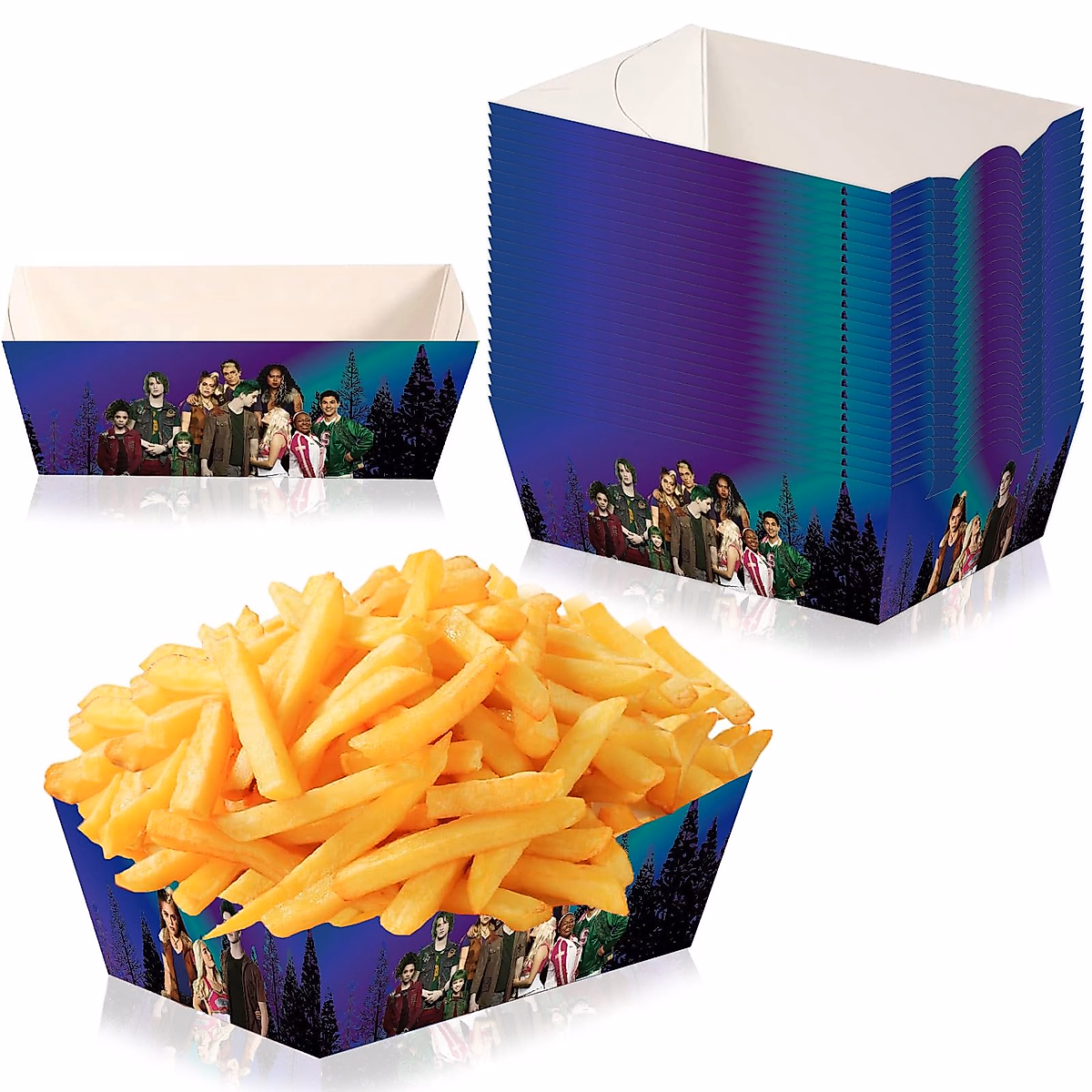 30 Pack Zombies 3 Party Supplies, Disney Zombies Paper Food Tray Zombies Party Favors Paper Food Serving Tray Zombies Paper Trays
