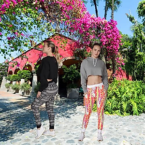 INGEAR Women Super Soft Joggers Casual Sports Harem Running Tie Waist Yoga Pilates Pants Summer and Winter (Black/White Zigzag, Small/Medium)