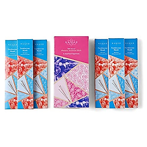 NAQSH Handmade 6X20 Incense Pack -120 Sticks, 100% Natural Hand Rolled 125gm Stick with Free Wooden Holder for Long Lasting Aroma, Sensual Therapy & Meditation, Home Cleansing (Frankincense Myrrh)