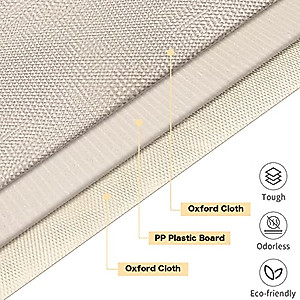 2Pcs Closet Wardrobe Clothes Organizer with Cover for Folded Clothes with Support Board, 8 Grids Drawer Organizers for Clothing Jeans Pants Scarf Leggings Organizer for Closet Organization (Beige)