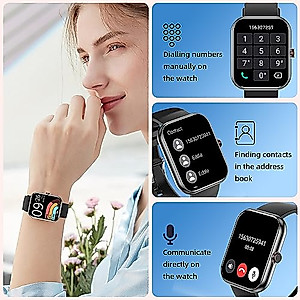 Smart Watch(Answer/Make Calls), 1.91" HD Touch Screen Fitness Watch with Blood Oxygen Heart Rate Sleep Monitor, 100+ Sports Modes, IP68 Waterproof Men's Women's Activity Trackers for Android iOS
