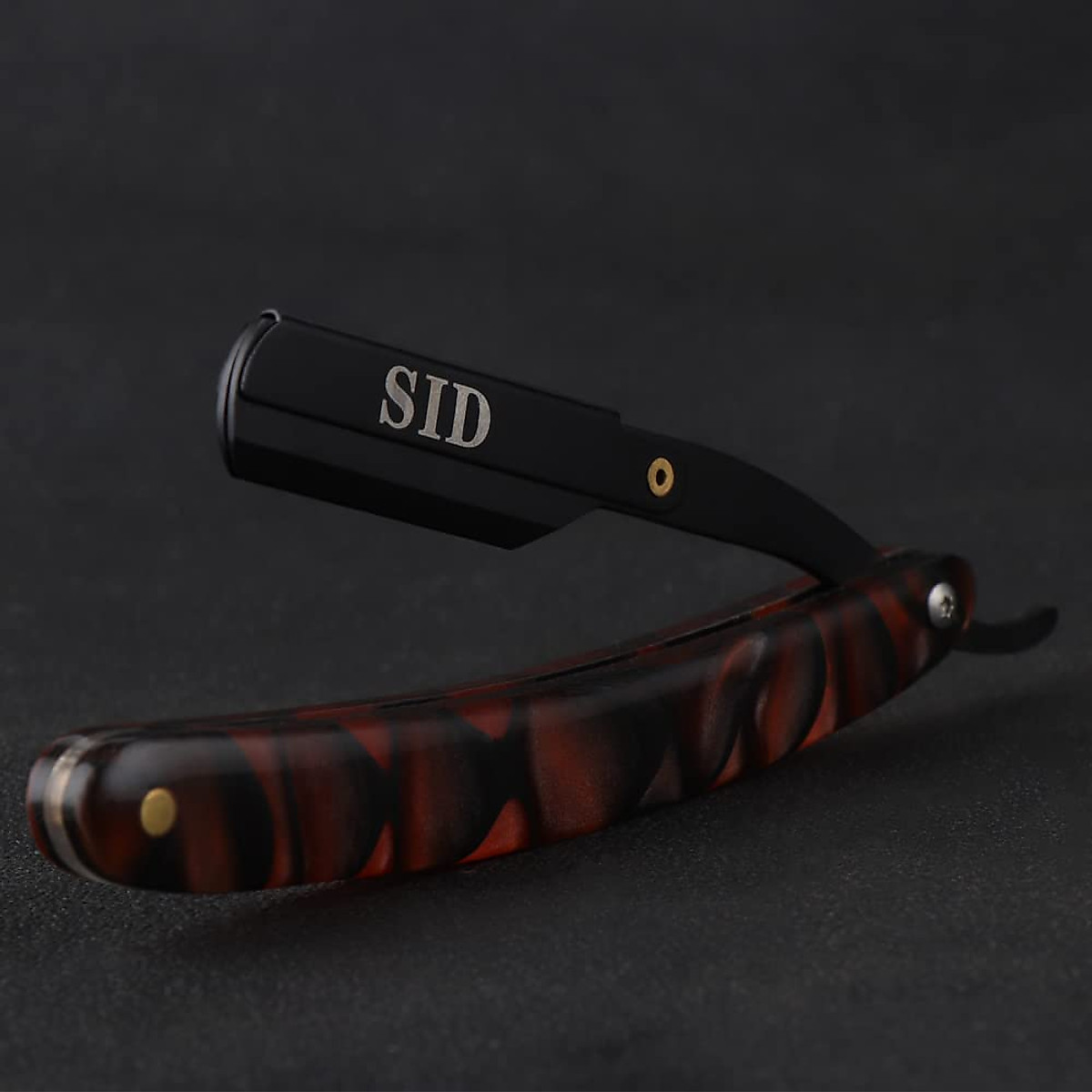 SID Professional Straight Edge Razor Close Shaving Men's Manual Shaver Safety Professional Barber Straight Edge Razor with 100-Pack Blades - 100 Percent Stainless Steel (red) (YKL)