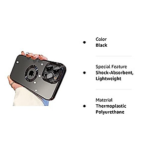 MZELQ Compatible with iPhone 13 Pro Max Case Camera Lens Protector Plating Luxury Cover for Women Men Clear Soft TPU Shockproof Protective Phone Case for 13 Pro Max 6.7 Inch 2021 - Black