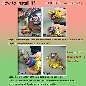 JH04BD Ceramic Plastic Faucet Cartridge 40mm Replacement Cartridge With Single Lever Cartridge Pressure Balance Cartridge Replacement, Compatible with FC9AC010 Hain-Yo