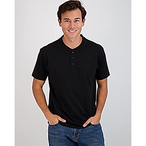 Real Essentials 3 Pack Big & Tall King Size Men’s Cotton Short Sleeve Henley T-Shirt Casual Shirts Lounge Active Athletic Workout Dry Fit Sleep Summer Sleep Pajama Workout Dry Fit- Set 4, 4X Tall