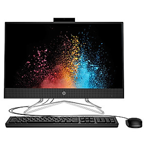 HP 2022 All-in-One Desktop, 23.8" FHD Display, Intel Core i5-1135G7, 8GB RAM, 256GB PCIe SSD + 1TB HDD, WiFi, DVD, HDMI, RJ-45, USB Wired Keyboard&Mouse, Webcam, Windows 11 Home, Black