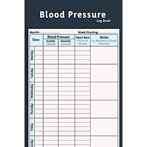 Blood Pressure Log Book: Simple Daily Blood Pressure Log | Record & Monitor Blood Pressure at Home | 110 Pages (6" x 9" Inches)