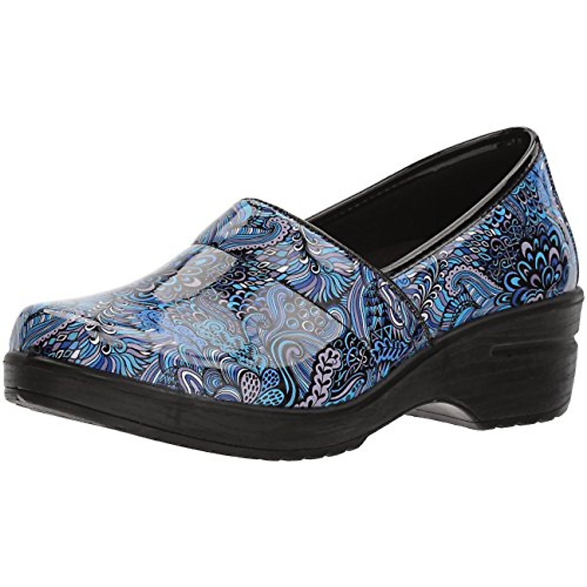 Easy Works Women's LYNDEE Health Care Professional Shoe, Blue pop Patent, 9 Wide