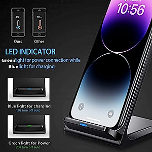 20W Fast Wireless Charger,Wireless Charging Stand Compatible with iPhone 14/14 Pro/13/12 Pro Max/Pro/11/11 Pro/X/8, Phone Charger for Galaxy S23/S23+/S22/S22 Ultra/S21/S20/S10/Note 20,Pixel/LG etc