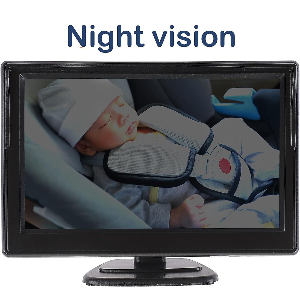 5 Inches AllRuby Baby Car Camera Monitor,Baby car Mirror,Digital display,View Infant in Rear Facing Seat with Wide Clear View,Aimed at Baby-Easily to Observe The Baby's Every Move,Come with 2 mounts.