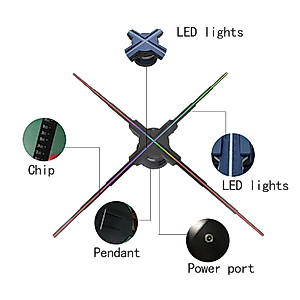 3D Hologram Fan,39.4"Missyou 3D Holographic Projector Holographic Christmas Tree Advertising Display with Remote,Bluetooth,Splicing,700 Video Library for Business Store Signs,Bar,Casino,Party