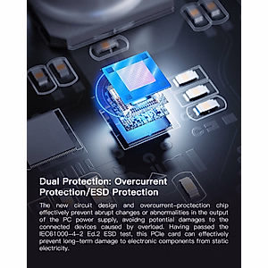 Inateck Power Supply USB PCIe Card Total 16 Gbps Bandwidth, USB 3.2 Gen 2, with 8 USB Ports KU8212