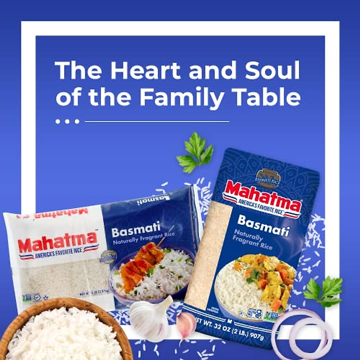 Mahatma Indian Basmati Rice, 32-Ounce Bag of Rice, Fluffy, Floral, and Nutty-Flavored Rice, Stovetop or Microwave Rice