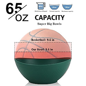 Wrova 65oz Big Wheat Straw Bowls - Large Salad Bowls set of 6 - Unbreakable Serving Bowls - Microwave & Dishwasher Safe - Oval Bowls for Cereal,Salad,Fruit - Forest Series