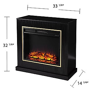 SEI Furniture Crittenly Contemporary Electric Fireplace, Black