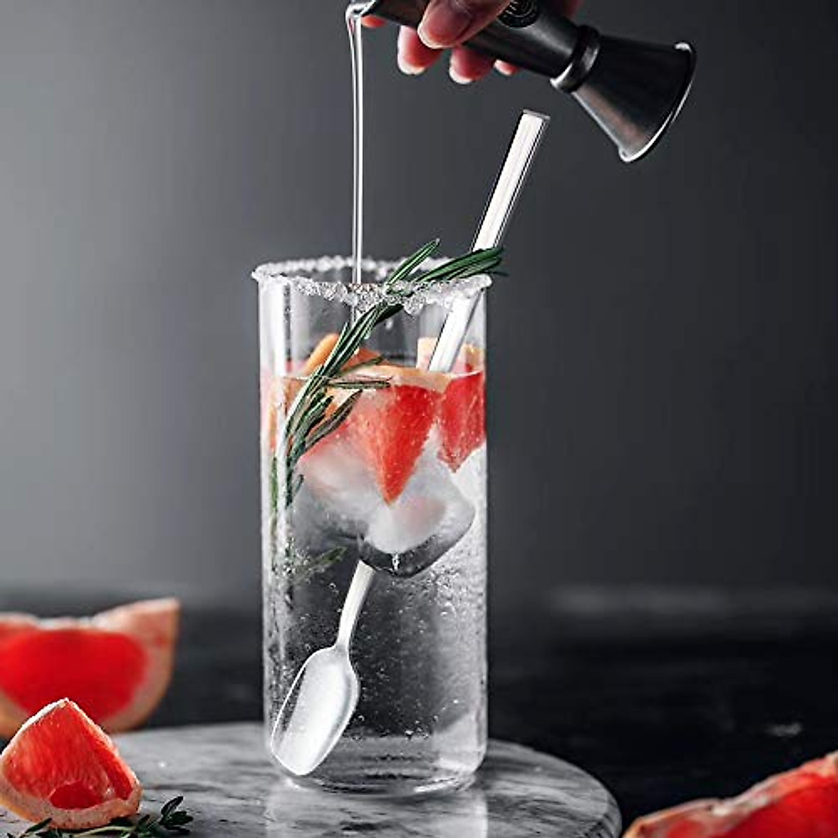 4-Piece 8-Inch Long Handle Spoon, Coffee Stirrers, Iced Teaspoon,Ice Cream Spoon,Premium 18/10 Stainless Steel Cocktail Stirring Spoons, Set of 4