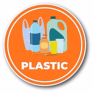 Plastic Trash Can Recycle Compost Kitchen Recycling Vinyl Sticker Car Bumper Decal