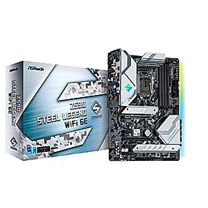 ASROCK Z590 STEEL LEGEND WIFI 6E Socket LGA1200/ Intel Z590/ DDR4/ Quad CrossFireX/ SATA3&USB3.2/ M.2/ WiFi&Bluetooth/ATX Motherboard