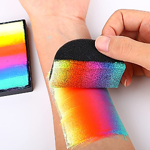 Bowitzki Face Paint Sponges Face Painting Black Sponges Petals High Density for Art Work and Body Paint (10 Petals + 10 Half Moon)