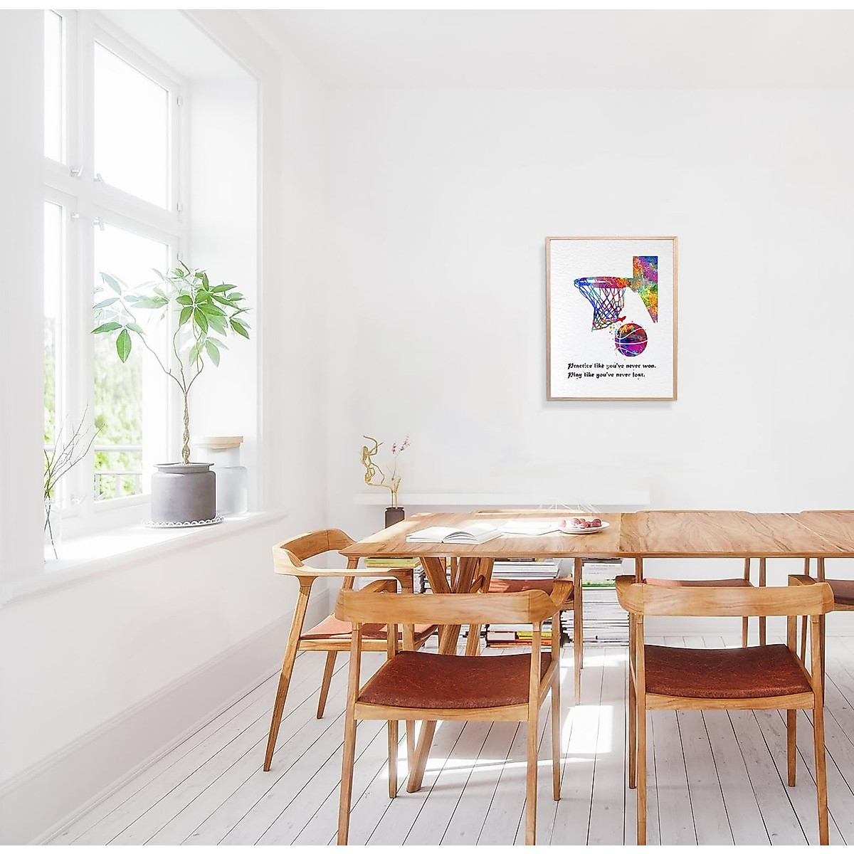 Dignovel Studios 8X10 Unframed Basketball Training Practice Like You've Never Won Quotes Watercolor Art Print Inspirational Wall Art Housewarming Office Home Decor DN555