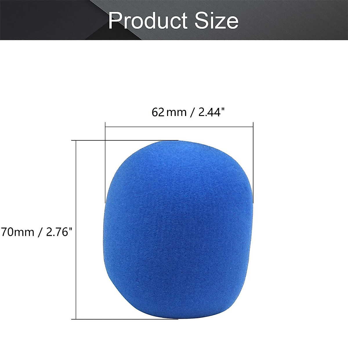 Fielect 5Pcs Microphone Cover Sponge Foam Mic Cover Handheld Microphone Windscreen Protector Mic Foam Cover Filter Blue for Karaoke DJ, KTV, Broadcasting