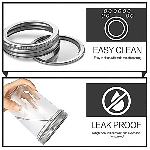 KAMOTA Wide Mouth Mason Jars 16 oz, 16oz Mason Jars Canning Jars Jelly Jars With Wide Mouth Lids and Bands, Ideal for Jam, Honey, Wedding Favors, Shower Favors, Baby Foods, 6 PACK