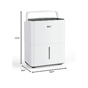 DuraComfort Dehumidifiers For Home With Hose,Up to 1000 Sq.Ft Dehumidifier for Basement Bedroom Bathroom,Suitable for various small rooms,white