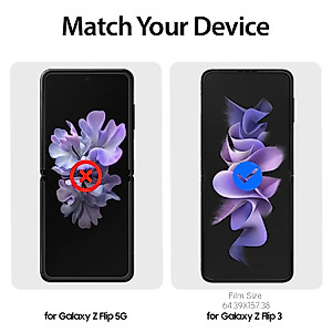 DOME GLASS Whitestone GEN Film Screen Protector for Samsung Galaxy Z Flip 3 (2021) Anti-Bubble HD Clear Hard Coated PET Film Screen Guard