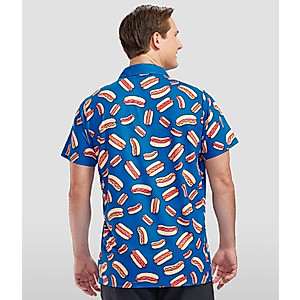 Tipsy Elves Navy Hot Dog Golf Polo for Men Size Large