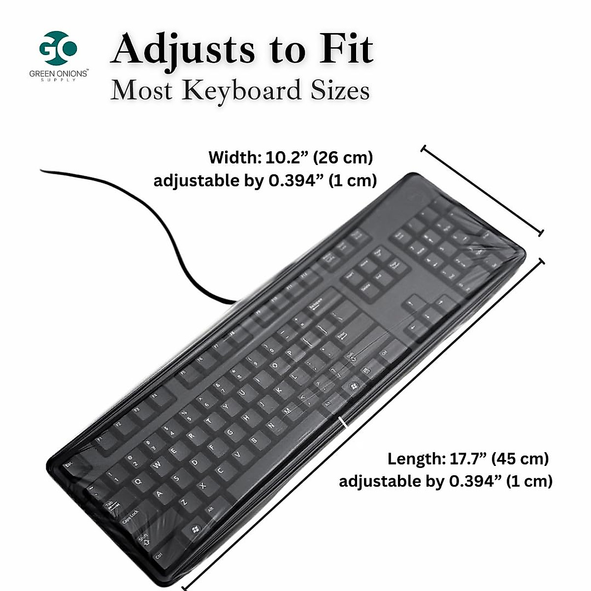 Green Onions Supply[3 Pack] Universal Fully Covered Flat Style 0.025mm Wipeable Superb Tactile Feeling Waterproof Anti-Dust Keyboard Cap Cover for Desktop Keyboard with Numeric Hospital/Dentist Use