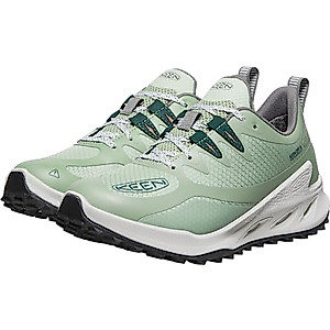 KEEN Women's Zionic Low Height Waterproof All Terrain Hiking Shoes, Desert Sage/Ember Glow, 9
