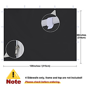 MASTERCANOPY Pop-up Canopy Sidewall Kit, 3 Sidewalls & 1 Doorwall Only Excluding top and Frame (10x10,Black)