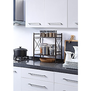 SunnyPoint Classic Square Bathroom Shelf, 2 Tier Shelf with Towel Bar Wall Mounted Shower Storage (Classic - Wall Mount - Silver)