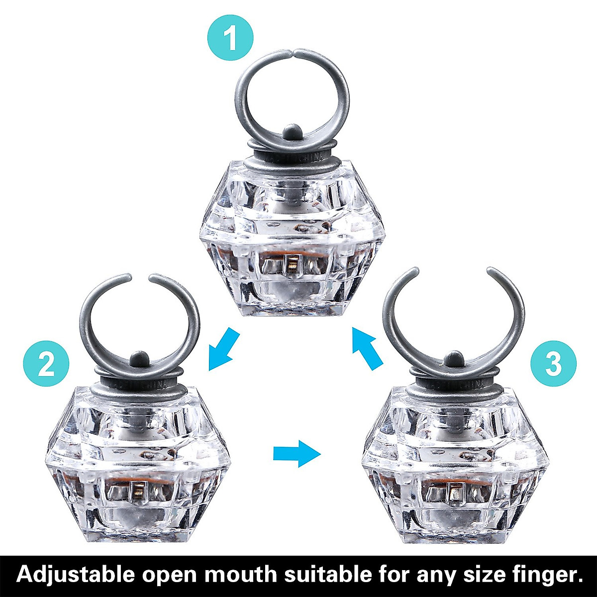 Konsait Flashing Led Light up Rings Bachelorette Party Favors Toys Grow in The Dark Party Suppiles Diamond Bling Rings for Birthday Weddings Bridal Shower Decorations (13pcs)