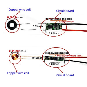 Wireless charging 8.7mm Coil 300mA Power Charger 5V Output (8.7mm Coil 300mA)