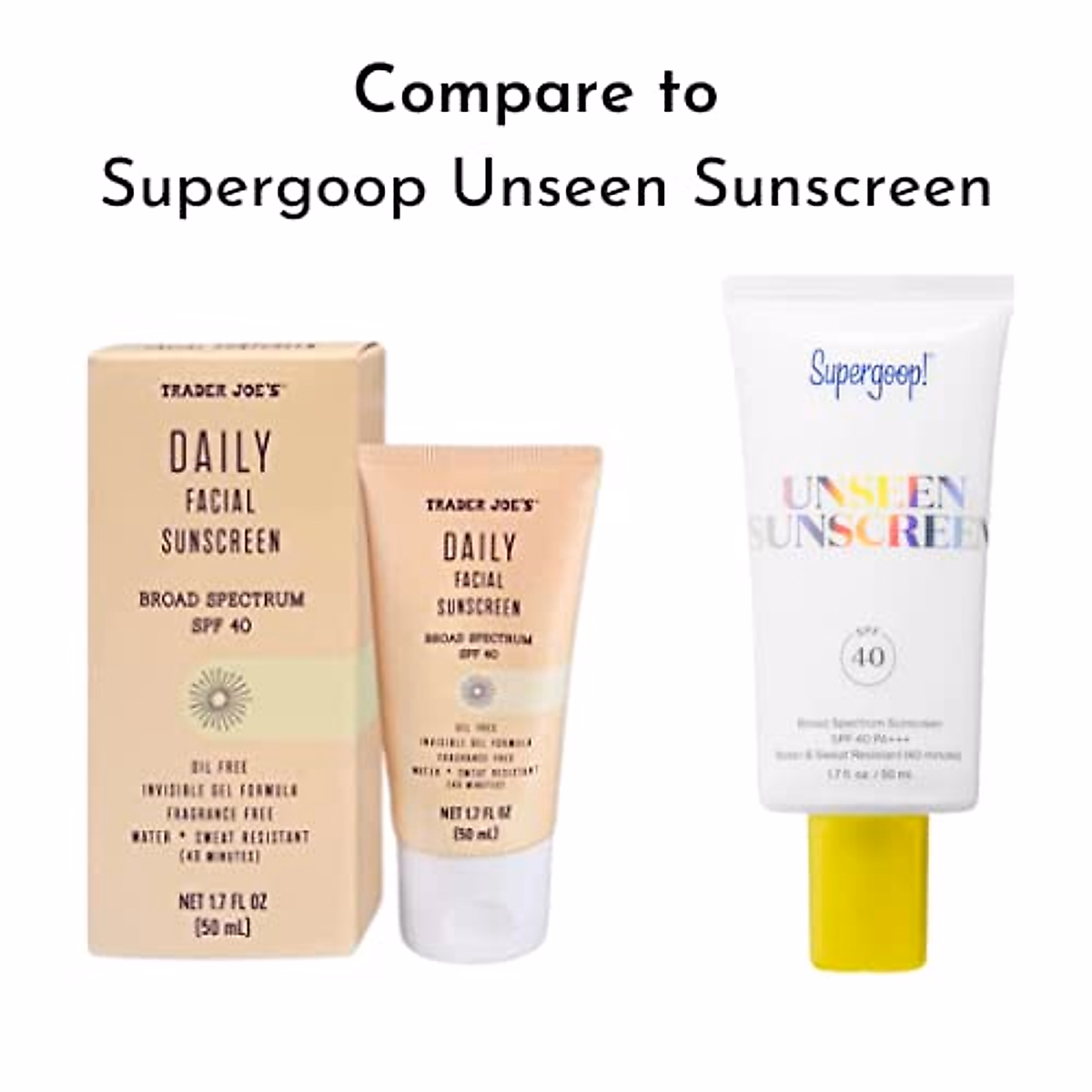 Trader Joe's Daily Facial Sunscreen Broad Spectrum SPF 40