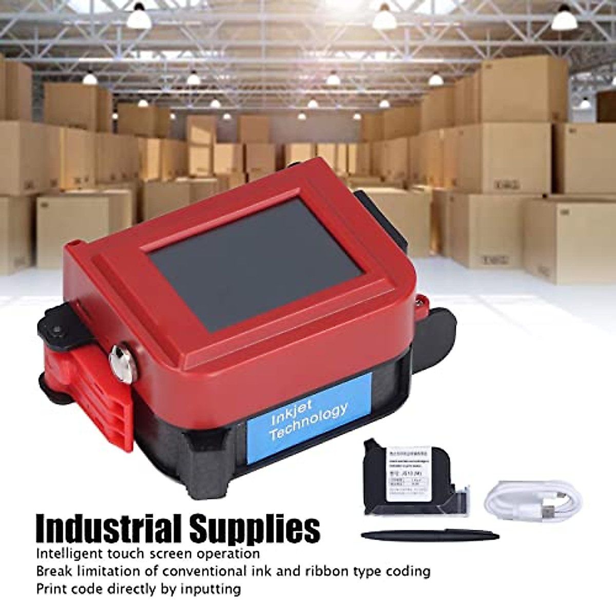 001 AC100‑240V Mini Inkjet Printer Handheld Smart Portable Micro Printing Machine All Kinds of Trademark Patterns Can Be Sprayed(#1)