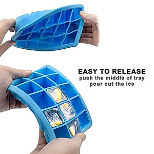 FIVETAS Super Thickness Silicone ice tray.Ice Cube Trays with Lid which is Spill-Resistant and Removable.BPA Free and Reusable.Ice Cube Trays for Cocktails,Whisky,Freezer.