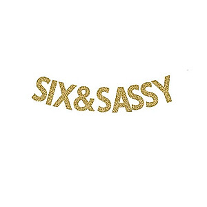 Six&Sassy Banner, Kids/Little Girls' 6th Birthday Sign, No Color, Size No Size