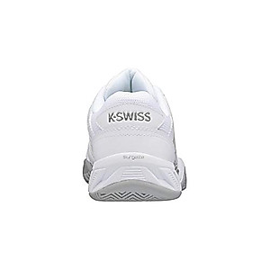 K-Swiss Women's Bigshot Light 4 Tennis Shoe, White/Highrise/Silver, 8 M