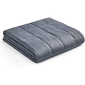YnM Weighted Blanket with Cotton Duvet Bundle | 60''x80'' 17lbs, Suit for One Person(~160lb) Use on Queen/King Bed | Dark Grey