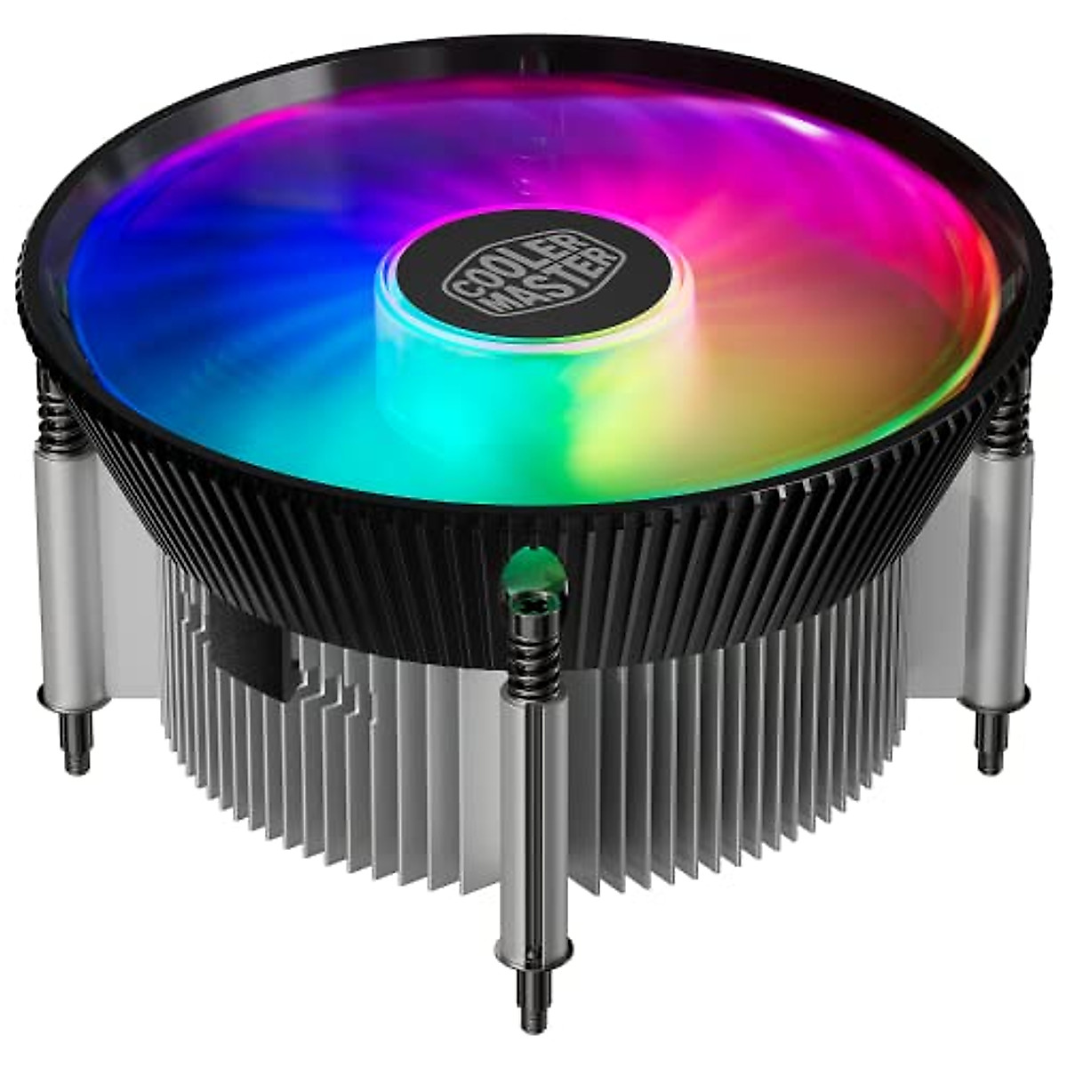 Cooler Master i70C LGA1700 ARGB Intel Low-Profile CPU Air Cooler, Anodized Black Aluminum Fins, Copper Insert Base, 95W TDP CPU Support, 120mm ARGB 3-Pin Fan for Intel LGA1700 For Desktop