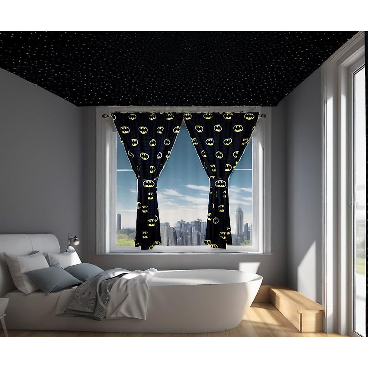 Superhero Bedding Set with Beach Towel, Fleece Blanket, Bedspread Set, and Curtain Set for Kids - Marvel, DC Comics, Justice League, and Avengers Theme (Twin Blue Comforter Set)