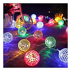 AceList 20 LED Disco Ball Mirror LED Party String Light Christmas Lanterns for Holiday Wall Window Tree Decorations Indoor Outdoor Patio Party Yard Garden Kids Bedroom Living Dorm (Multicolor)