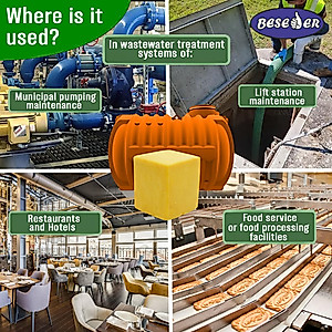Beseder Grease Trap Cleaner Cube 2 lb for large grease trap cleaning (Cube 2 lb, 4 pcs)