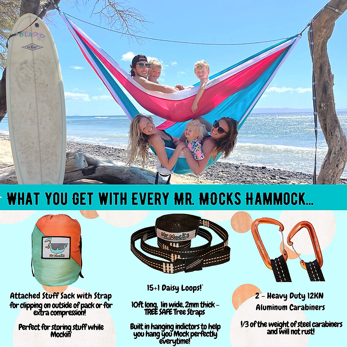 Mr. Mocks Camping Hammocks | Single Double and Bunk Bed Backpacking Hammock | Featherlite Outdoorsman Survival | hammok hamick hamock | (Wild Turkey, Single)